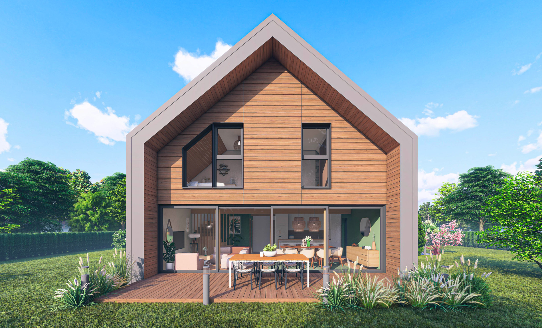 Modèle de maison à toit - maisons booa